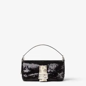Fendi Baguette® 26424 Black Organza And Sequin Bag - [black]